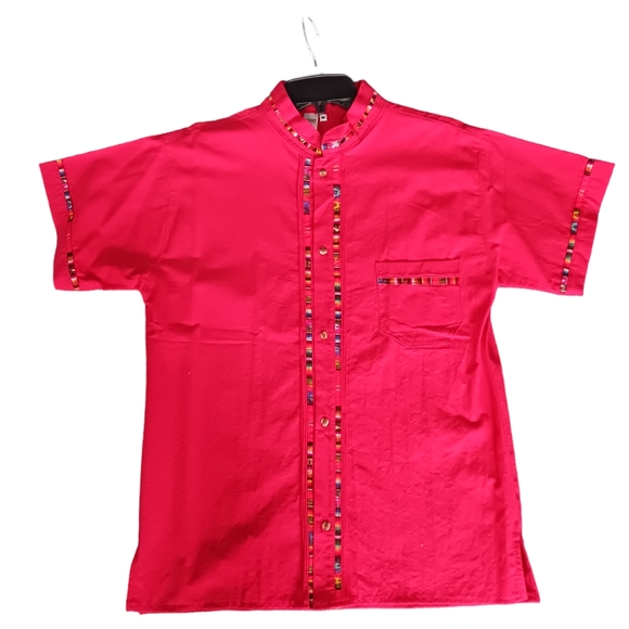 Shirts | Mexican Guayabera Median Red | Poshmark
